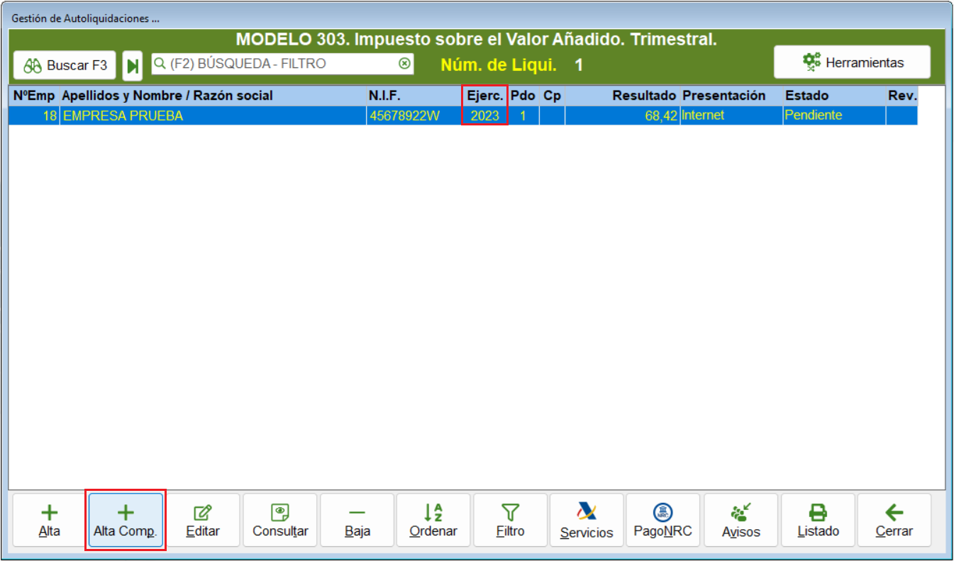 Modelo 303. Declaración Complementaria / Rectificativa – Aplifisa