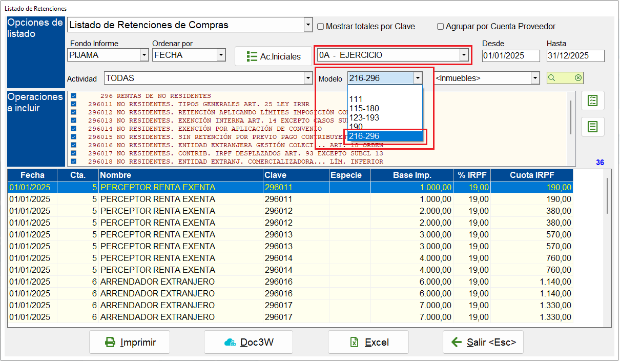 Modelo 296. Declaración Informativa. Retenciones e ingresos a cuenta ...