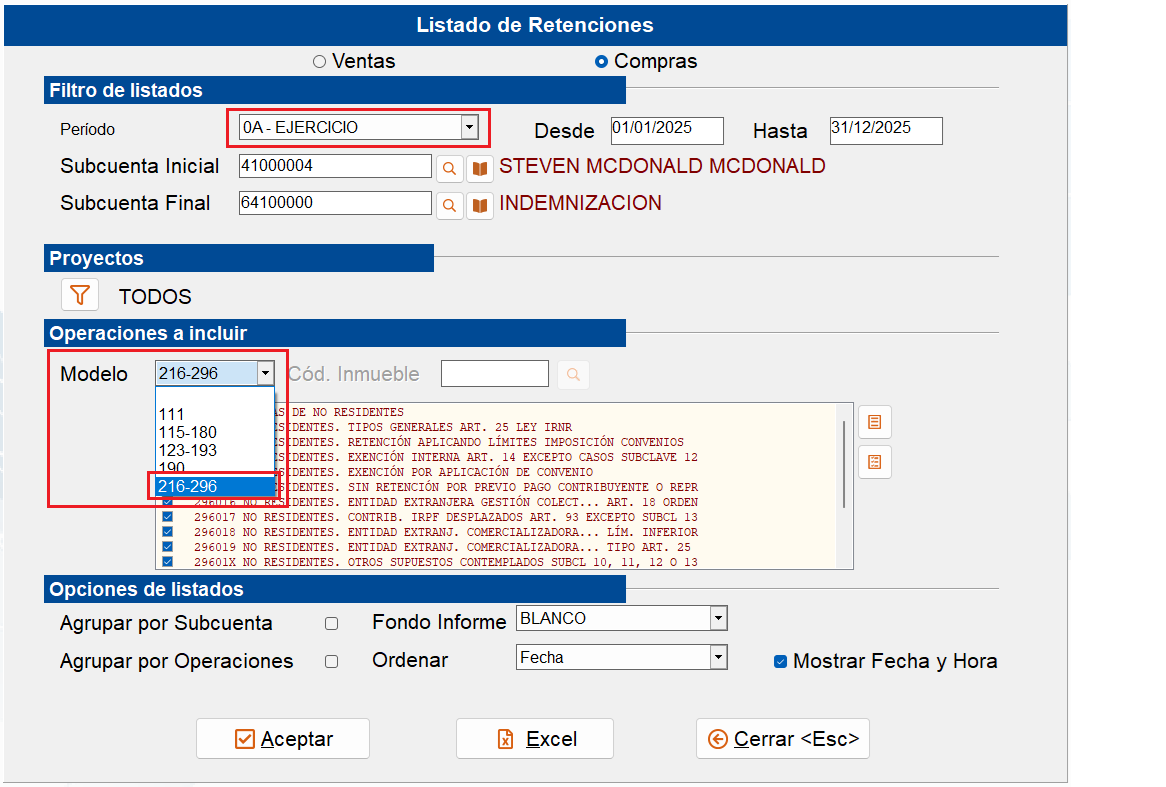 Modelo 296. Declaración Informativa. Retenciones e ingresos a cuenta ...