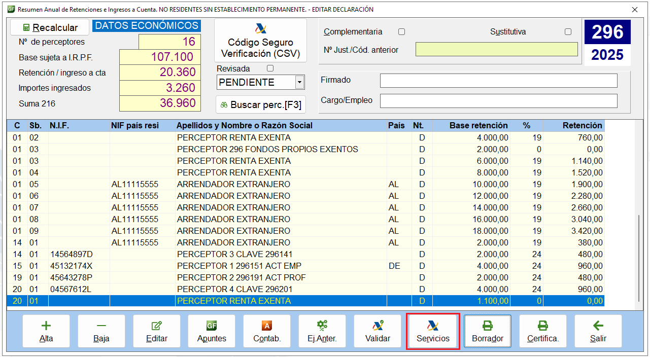 Modelo 296. Declaración Informativa. Retenciones e ingresos a cuenta ...
