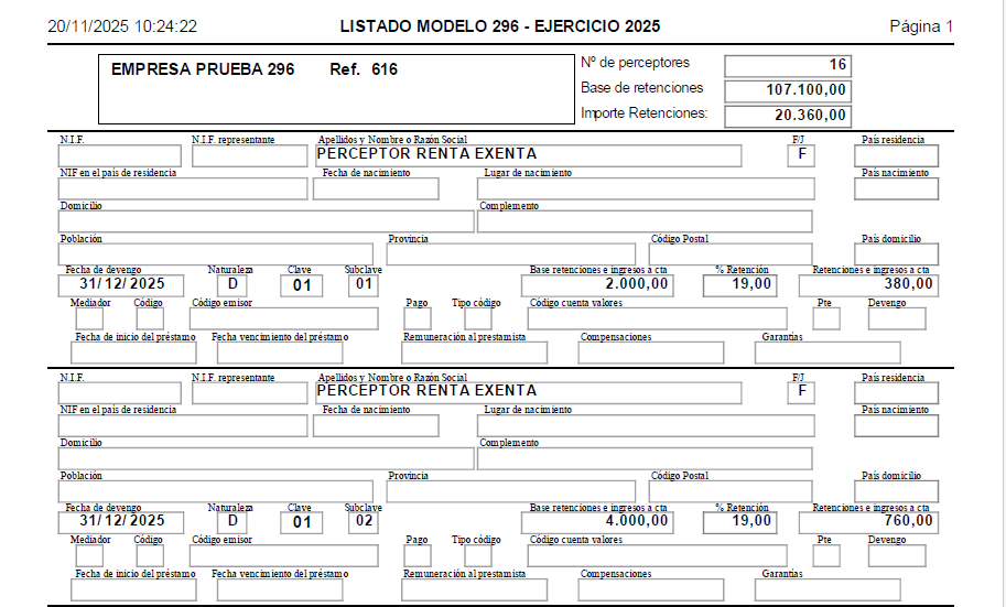 Modelo 296. Declaración Informativa. Retenciones e ingresos a cuenta ...