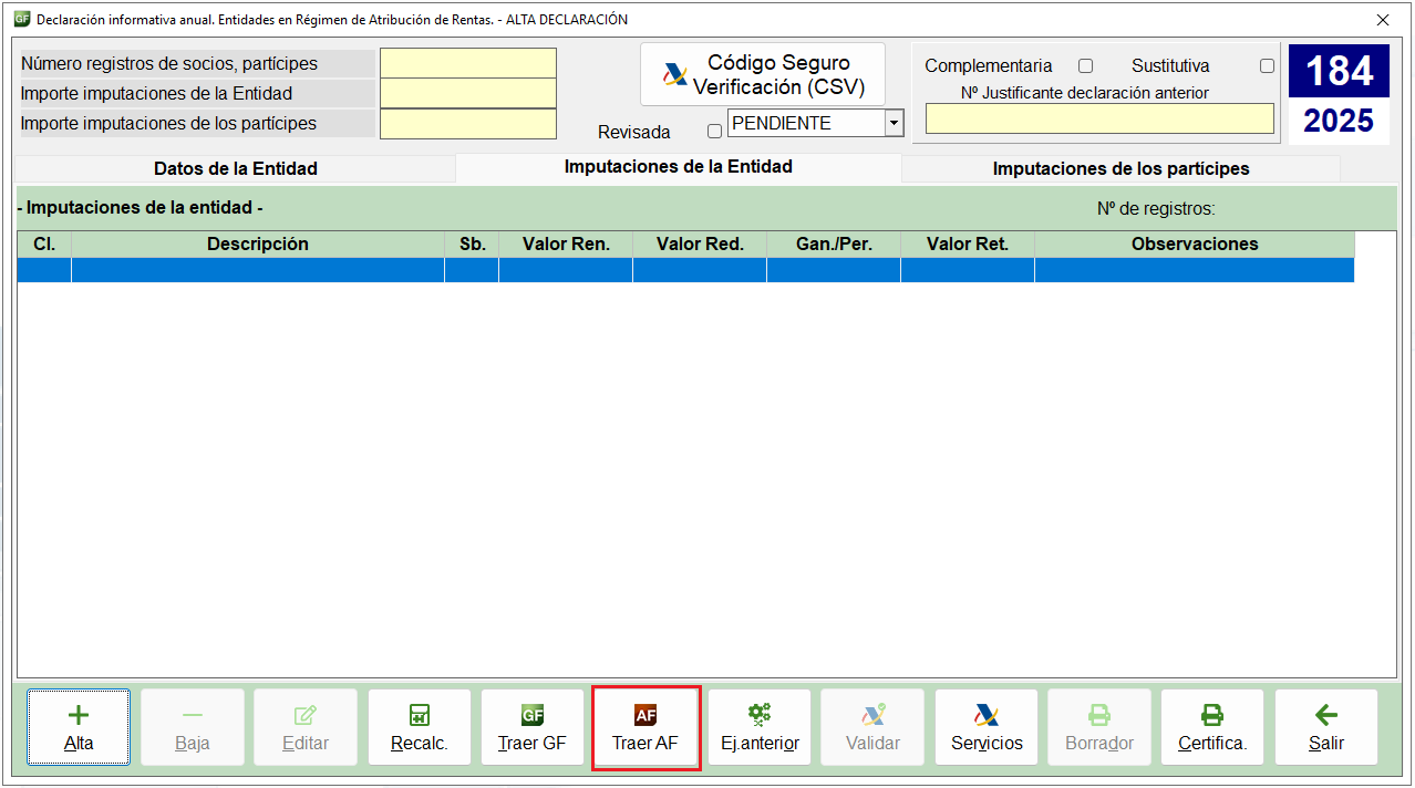 Modelo 184. Cumplimentación del modelo – Aplifisa