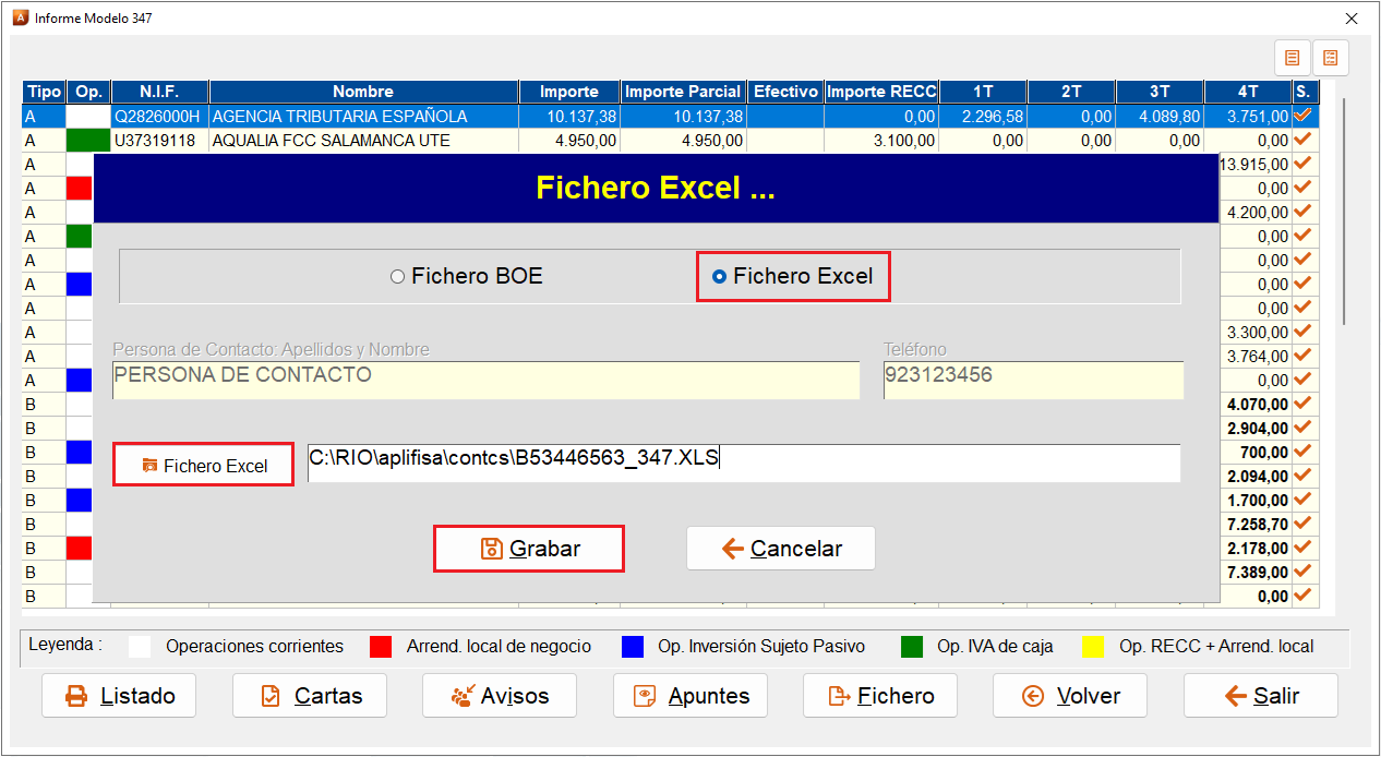 Modelo 347. Generación de Fichero (**solo para clientes que no tengan ...